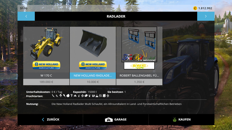 New Holland Wheelloader Shovel V 1.0 FS15 - Mod Download
