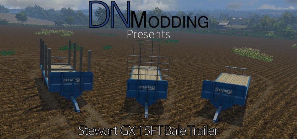 STEWART 15FT BALE TRAILER V2 MOD - Mod Download