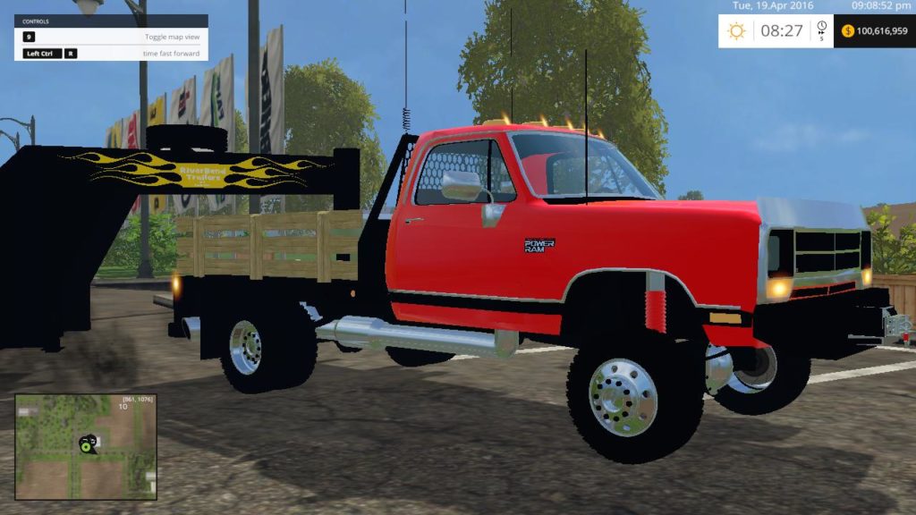 DODGE D250 FLATBED DUALLY V1.0 LS15 (2) - Farming simulator 19 / 17 ...