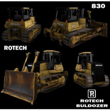 FS17 ROTECH 830 BULLDOZER V0.9 - FS 17 Forklifts / Excavators Mod Download