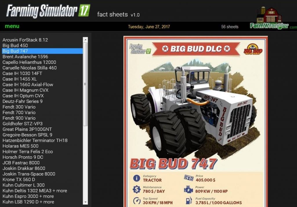 FS17 Free Fact Sheet Software for Windows - FS 17 Other Mod Download