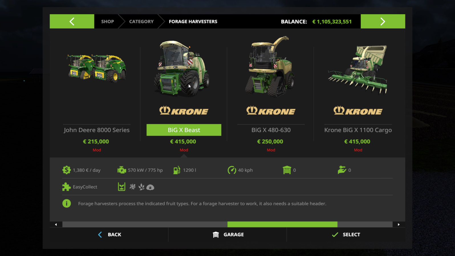 FS17 Krone Big X – The Beast 1.0.0 (1) - Farming simulator 19 / 17 / 15 Mod