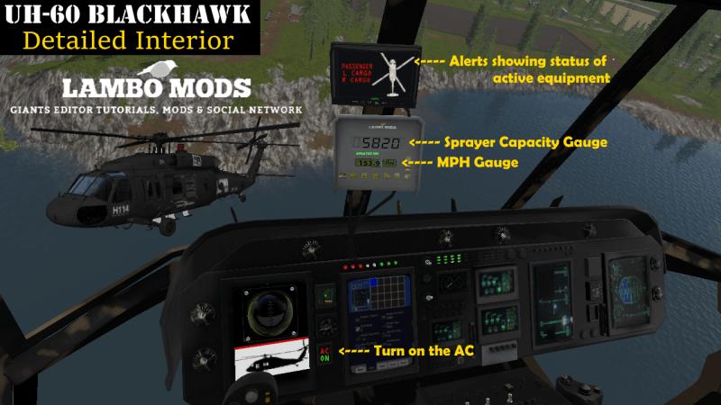 FS17 UH-60 BLACKHAWK – HELICOPTER - FS 17 Vehicles Mod Download