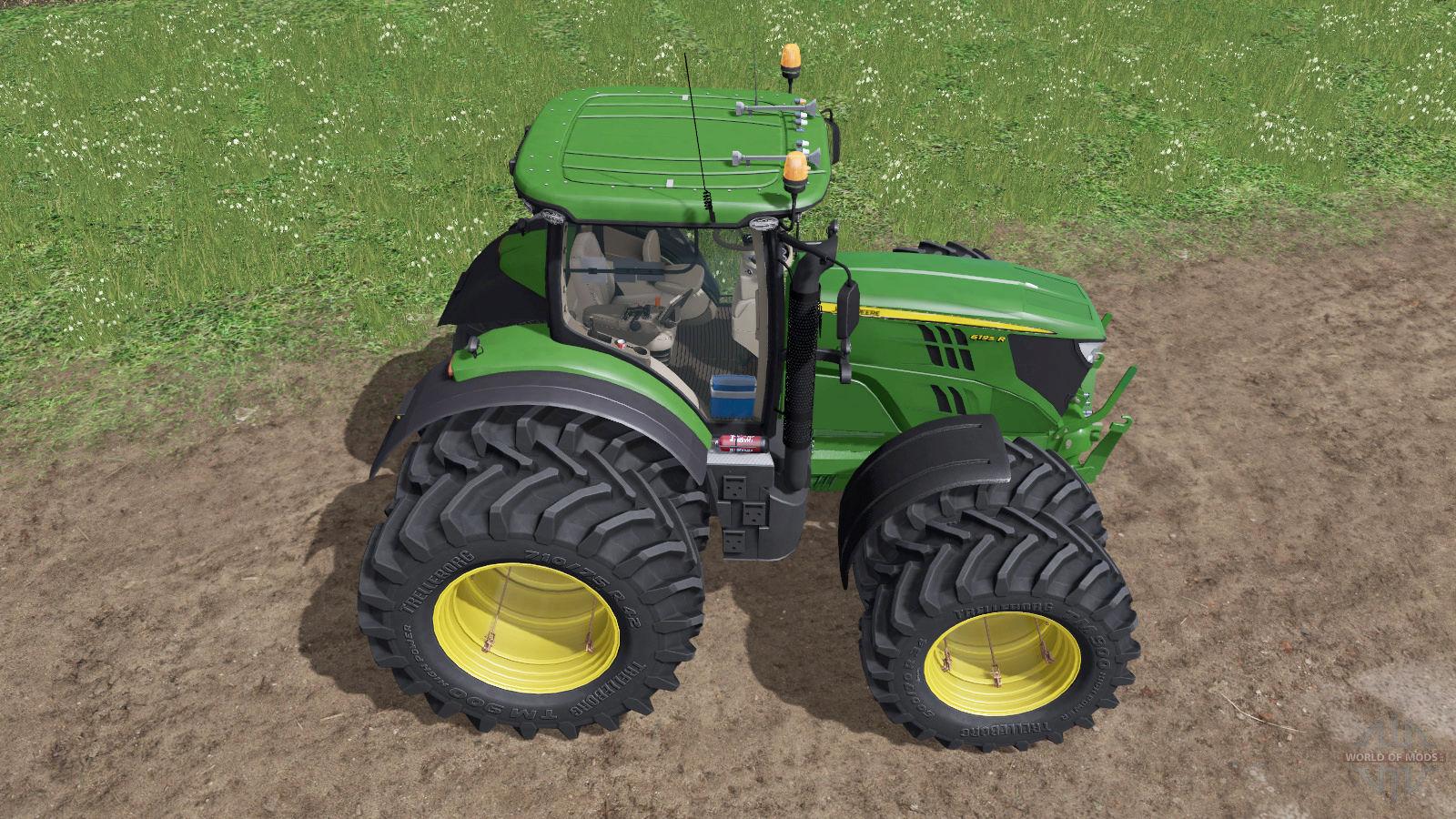FS17 John Deere 6195R + Tools v3 (2) - Farming simulator 19 / 17 / 15 Mod