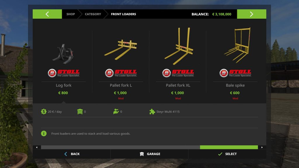 FS17 Stoll Frontlader Tools v1.0 - FS 17 Implements & Tools Mod Download
