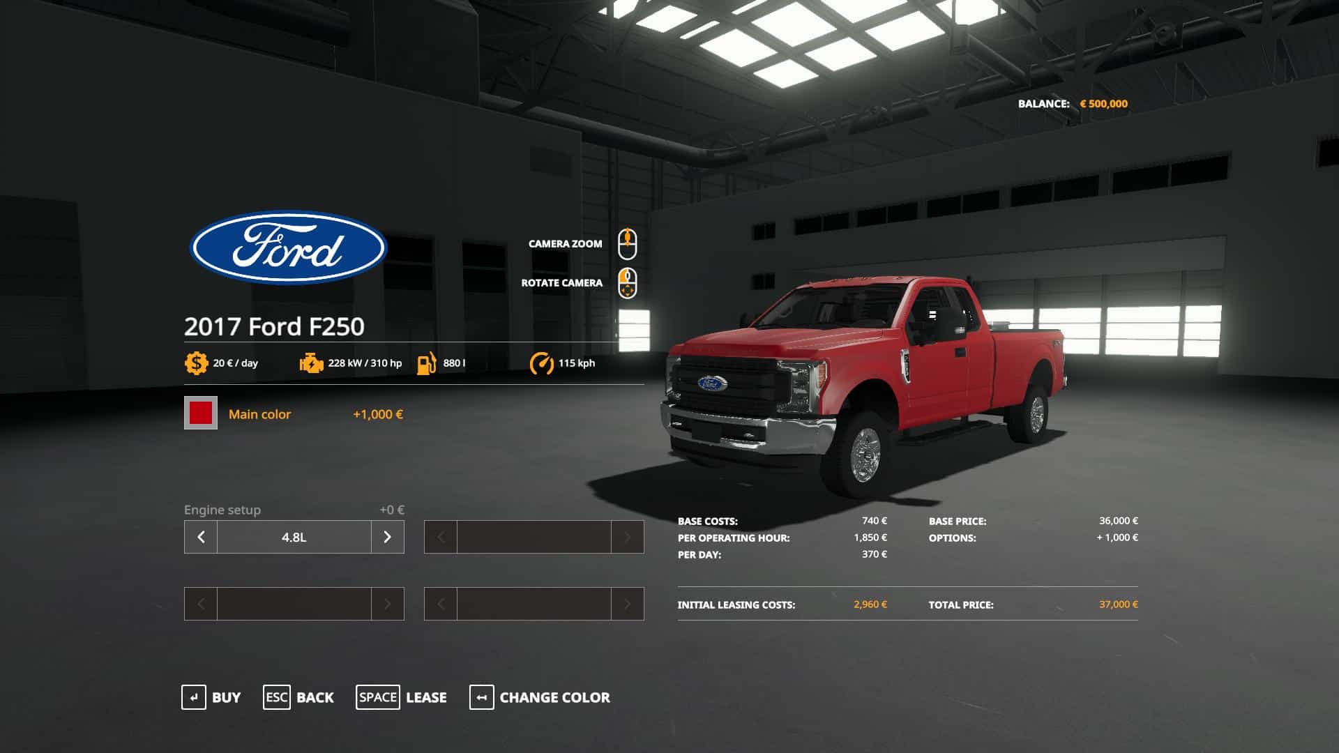 FS19 Ford F250 LONG TİRES & AXLE 1200HP - FS 19 Cars Mod Download