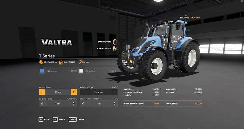FS19 Valtra T Series Tractor – Tires V1.0 - FS 19 Tractors Mod Download