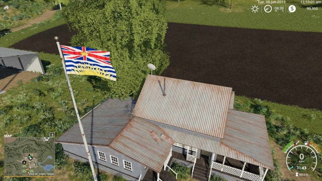 FS19 British Columbia flag v1.0.0.0 - FS 19 Objects Mod Download
