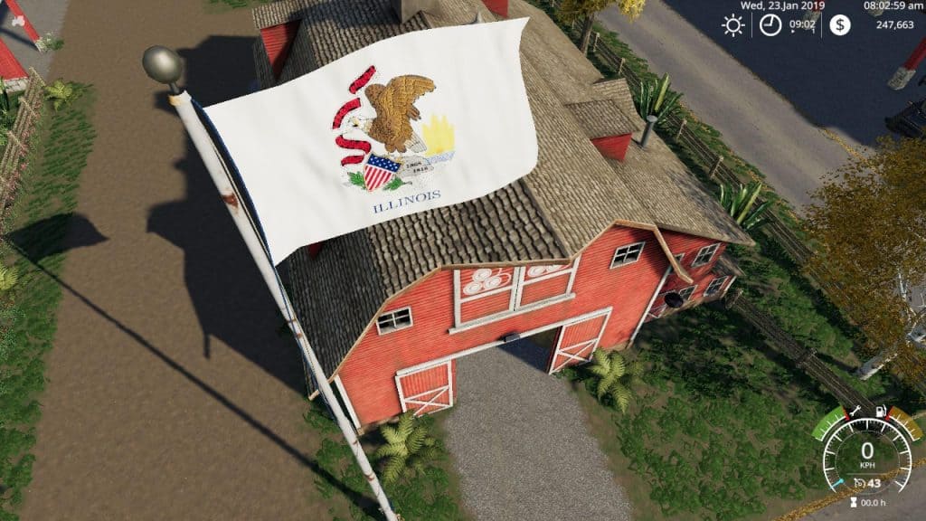 FS19 Illinois Flag v1.0.0.0 - FS 19 Objects Mod Download