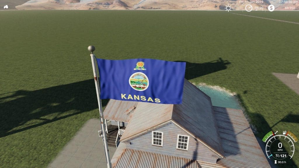 FS19 Kansas Flag v1.0 (1) - Farming simulator 19 / 17 / 15 Mod