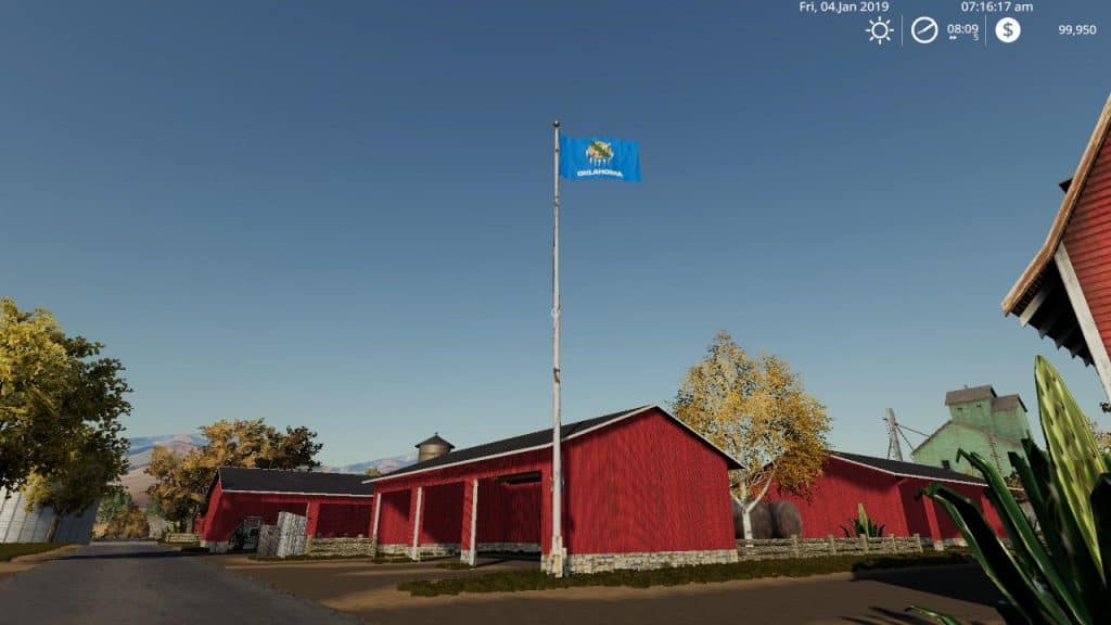 FS19 Oklahoma Flag v1.0 (1) - Farming simulator 19 / 17 / 15 Mod