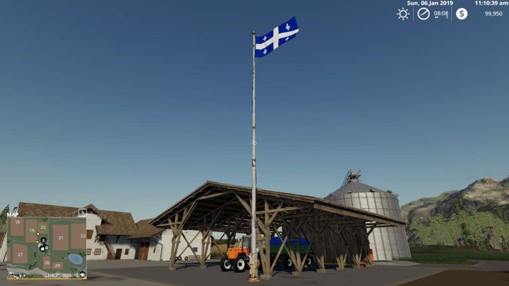 FS19 Quebec Flag v1.0.0 (3) - Farming simulator 19 / 17 / 15 Mod