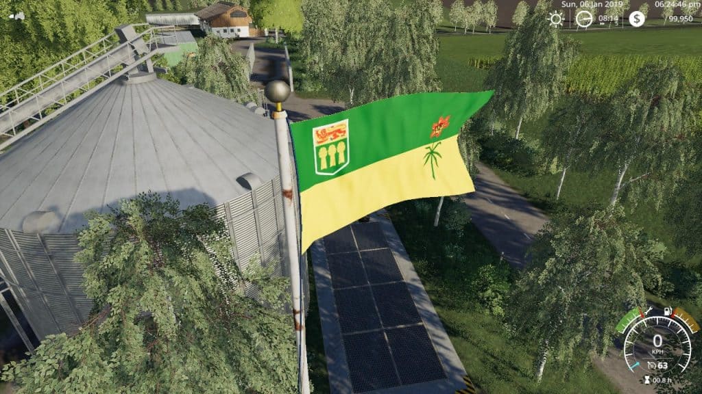 FS19 Saskatchewan Flag v1.0.0 (3) - Farming simulator 19 / 17 / 15 Mod