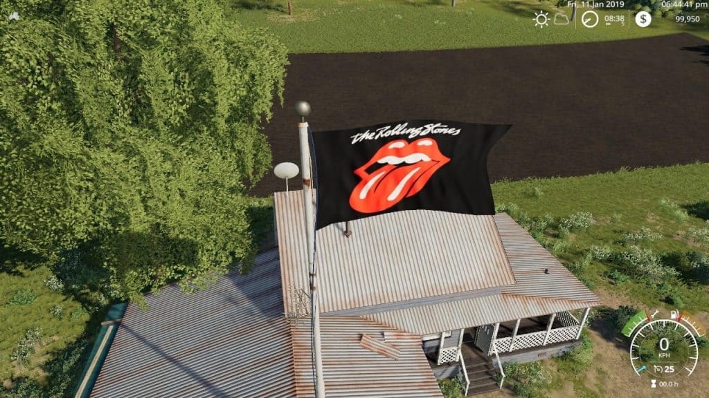FS19 The Rollig Stones Flag v1.0.0.0 - FS 19 Objects Mod Download