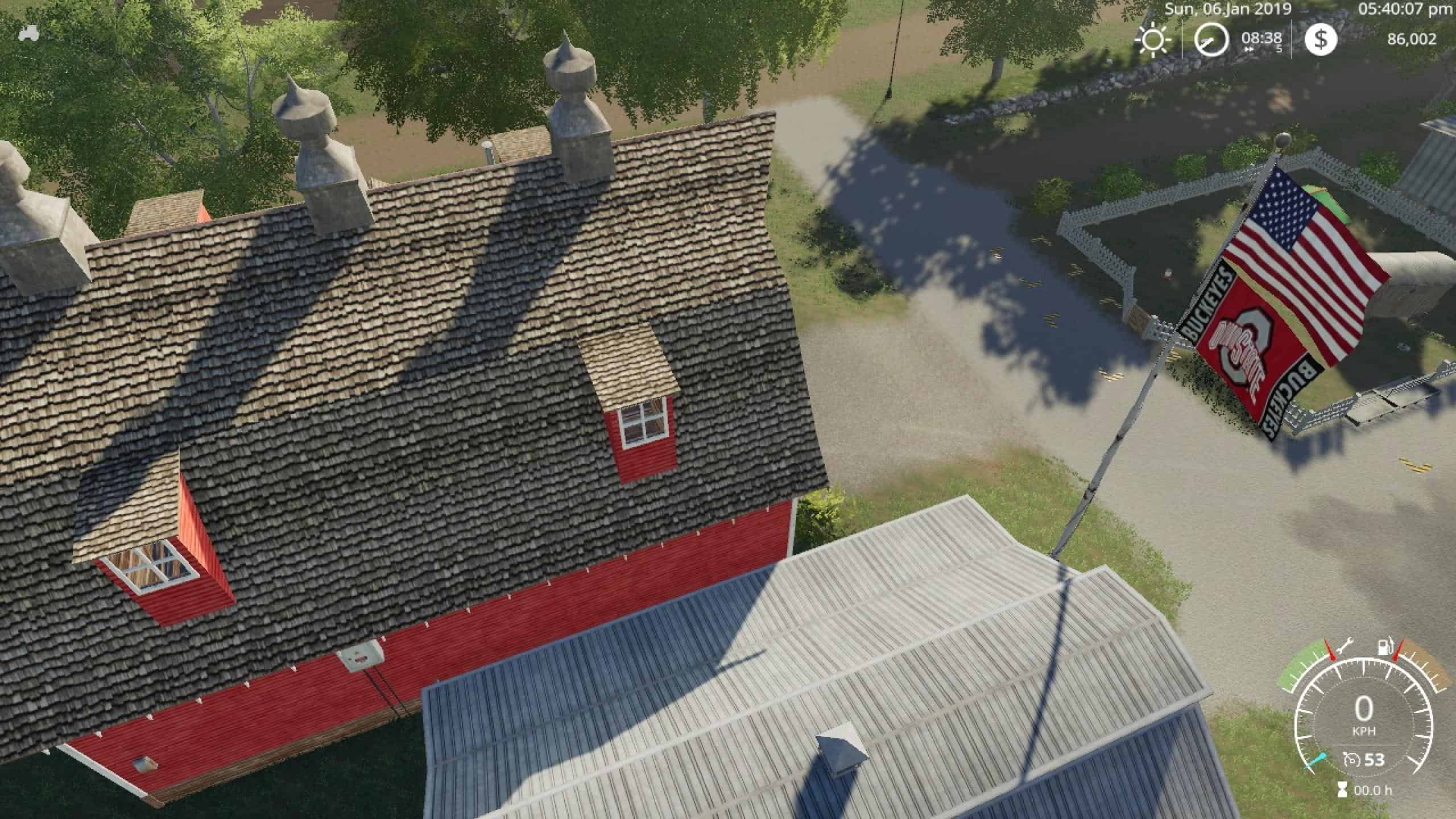 FS19 USA above Ohio Buckeyes FLAG USA v1.0.0.0 - FS 19 Objects Mod Download