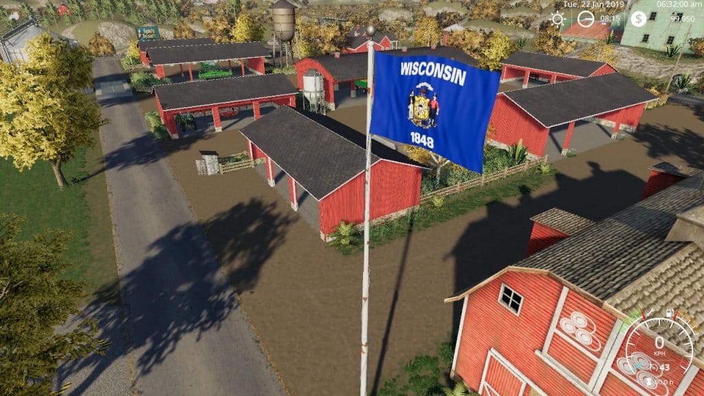 FS19 Wisconsin Flag v1.0.0 (1) - Farming simulator 19 / 17 / 15 Mod