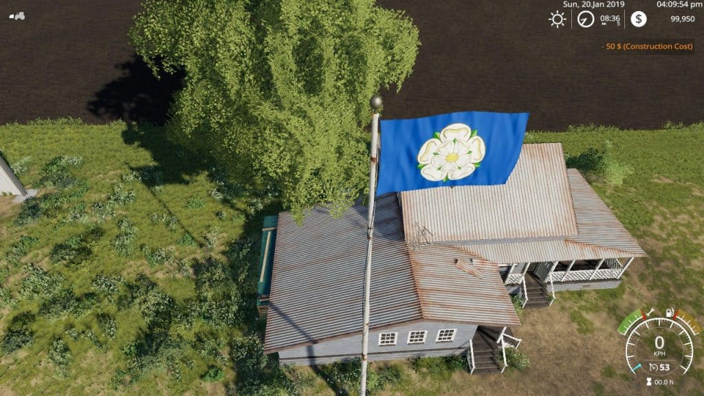 FS19 Yorkshire Flag v1.0.0 (1) - Farming simulator 19 / 17 / 15 Mod
