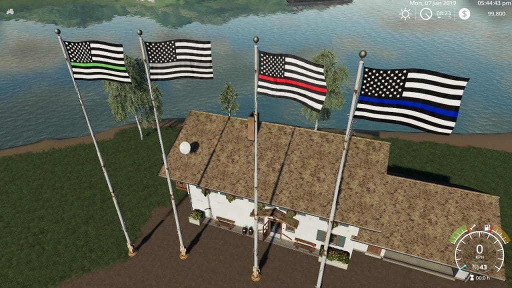 USA Thin Line Pack Flags v1.0.0 Mod (1) - Farming simulator 19 / 17 ...
