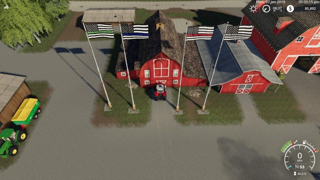 USA Thin Line Pack Flags v1.0.0 Mod (4) - Farming simulator 19 / 17 ...