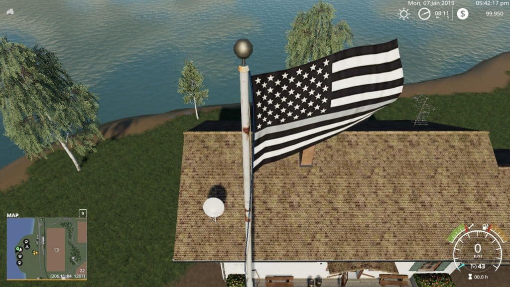 USA Thin Line Pack Flags v1.0.0 Mod (5) - Farming simulator 19 / 17 ...