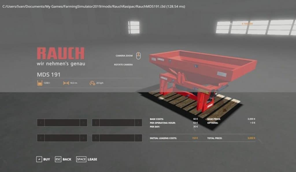 FS19 RAUCH RASIPAC - FS 19 Implements & Tools Mod Download