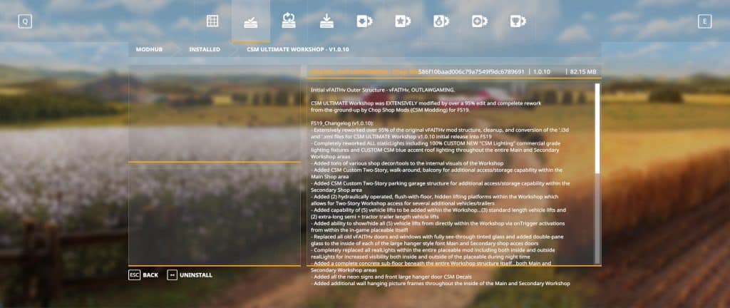 FS19 Chop Shop Mods CSM ULTIMATE WORKSHOP v1.0 (22) - Farming simulator ...