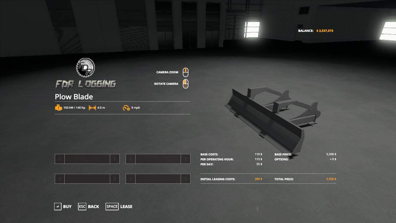 FS19 John Deere skidder blade v1.0 - FS 19 Implements & Tools Mod Download