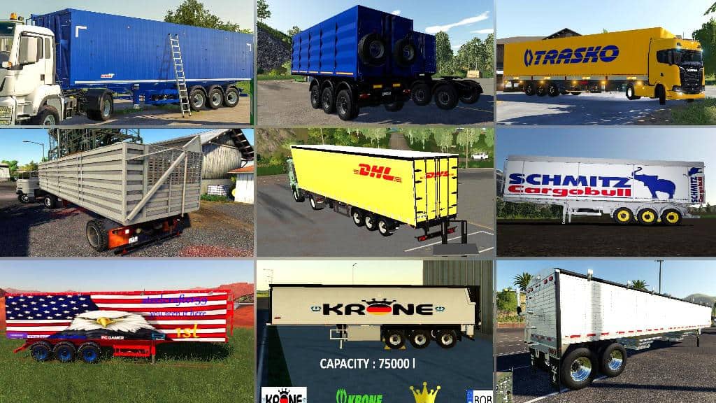 FS19 Semi TRAILER PACK v1.0 - FS 19 Packs Mod Download