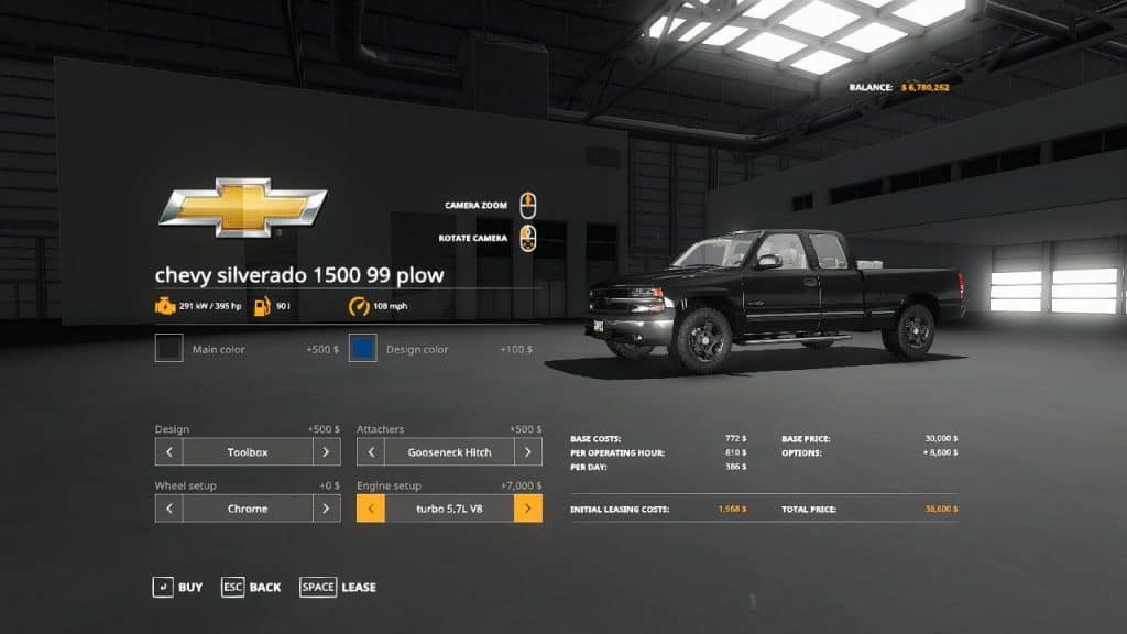 FS19 Chevy Silverado 1500 plow v1 (1) - Farming simulator 19 / 17 / 15 Mod