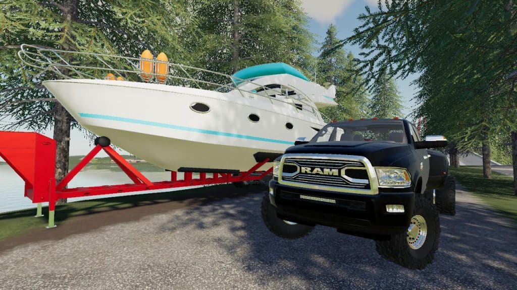 FS19 Oversize Boat Trailer v1.0 - FS 19 Trailers Mod Download
