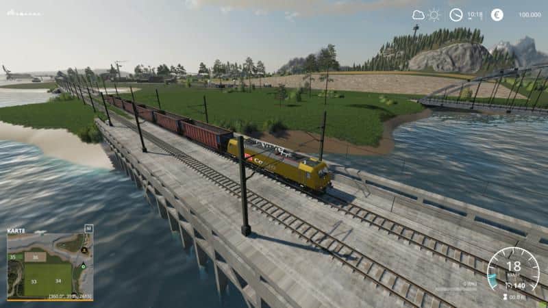 FS19 River valley Train extension v4.1.2 - FS 19 Maps Mod Download