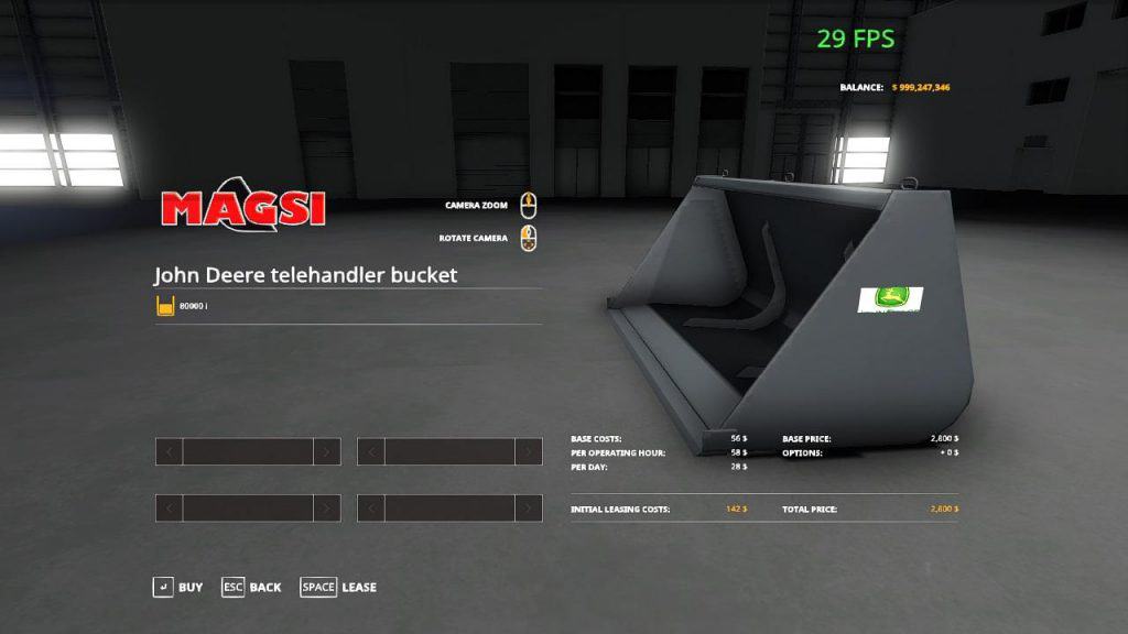 FS19 John Deere telehandler bucket v2 (2) - Farming simulator 19 / 17 ...