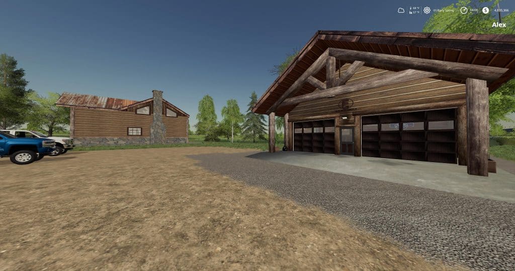 FS19 Cabin with Garage Final (2) - Farming simulator 19 / 17 / 15 Mod