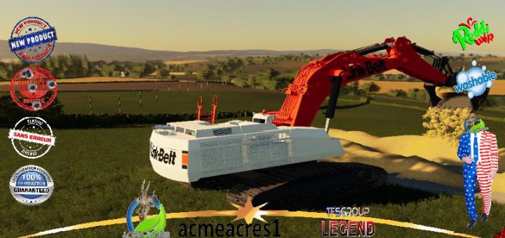 FS19 MINI EXCAVATOR BLEU BLANC v1.5 - FS 19 Forklifts / Excavators Mod ...