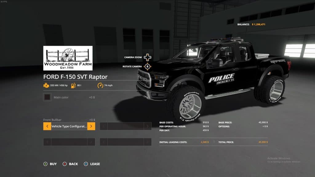 FS19 2017 Ford Raptor Police Edition v1.0 - FS 19 Cars Mod Download
