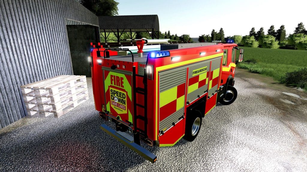 FS19 SCANIA UK FIRE ENGINE v1.0 - FS 19 Vehicles Mod Download
