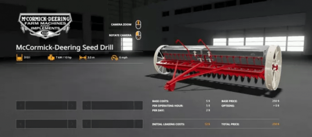 FS19 McCormick-Deering Seed Drill - FS 19 Implements & Tools Mod Download