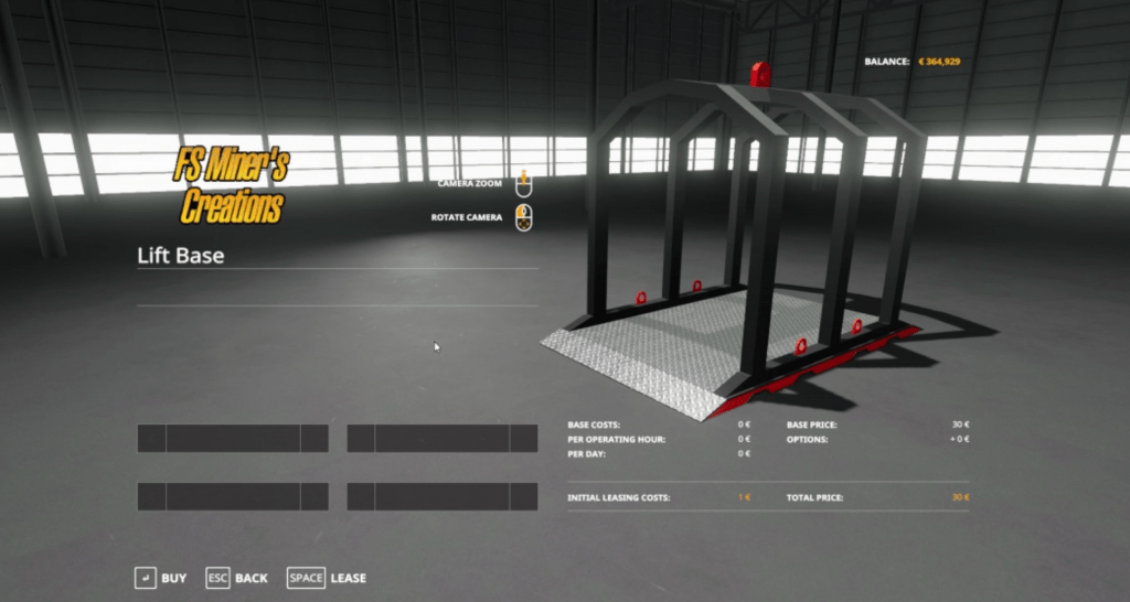 FS19 Crane Lift Base v1.0.0.0 - FS 19 Implements & Tools Mod Download