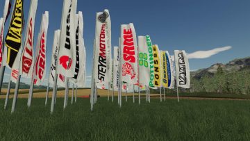 FS19 Placeable Brand Flags v1 (2) - Farming simulator 19 / 17 / 15 Mod