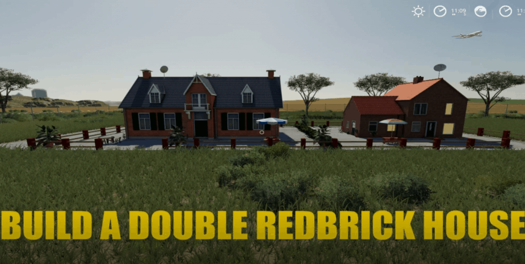 FS19 BUILD A REDBRICK DOUBLE HOUSE v1.0.0.0 - FS 19 Buildings Mod Download