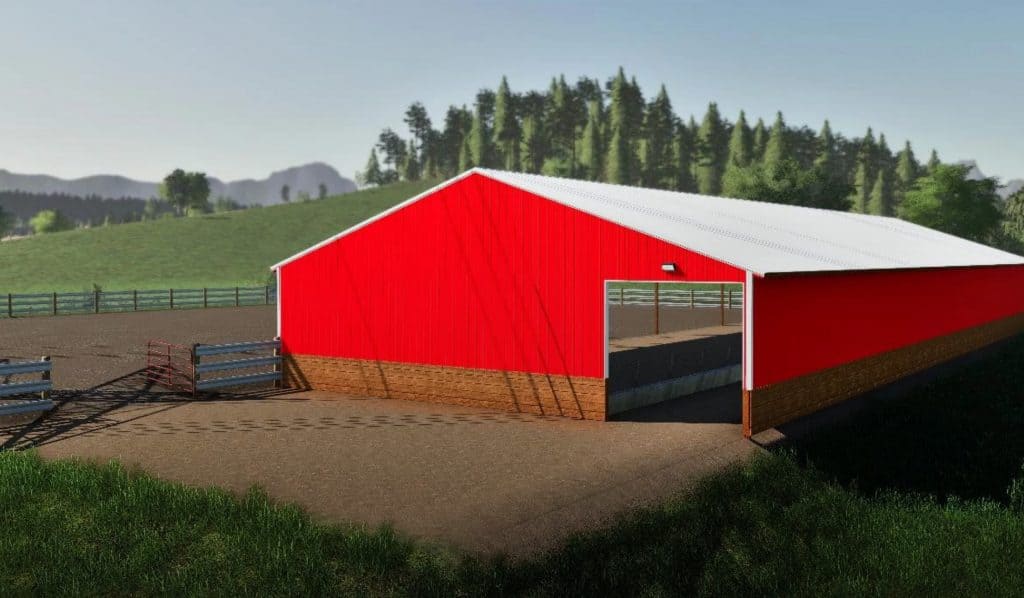 FS19 American barn with paddock v1.0.0.0 - FS 19 Buildings Mod Download