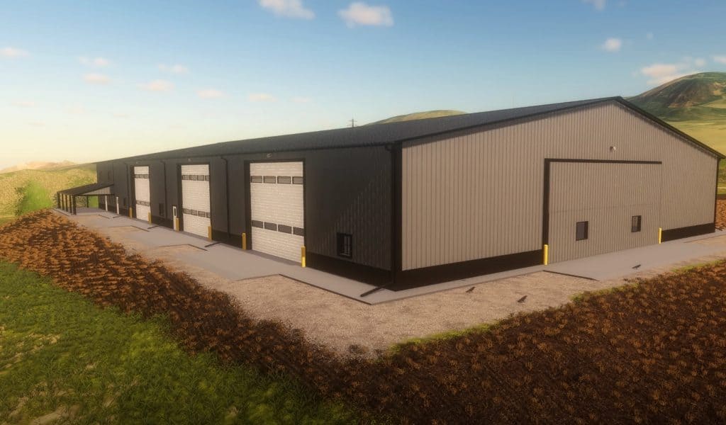 FS19 120x225 Black Grey Shop v1.0.0.0 - FS 19 Buildings Mod Download