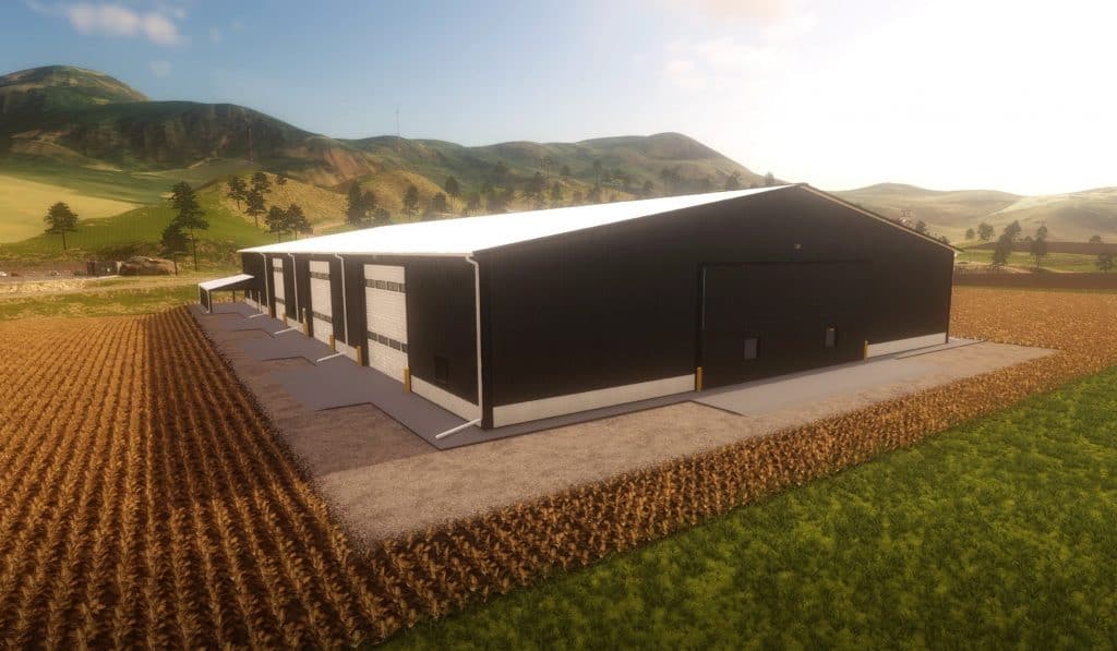 FS19 120x225 White Grey Shop v1.0.0.0 - FS 19 Buildings Mod Download