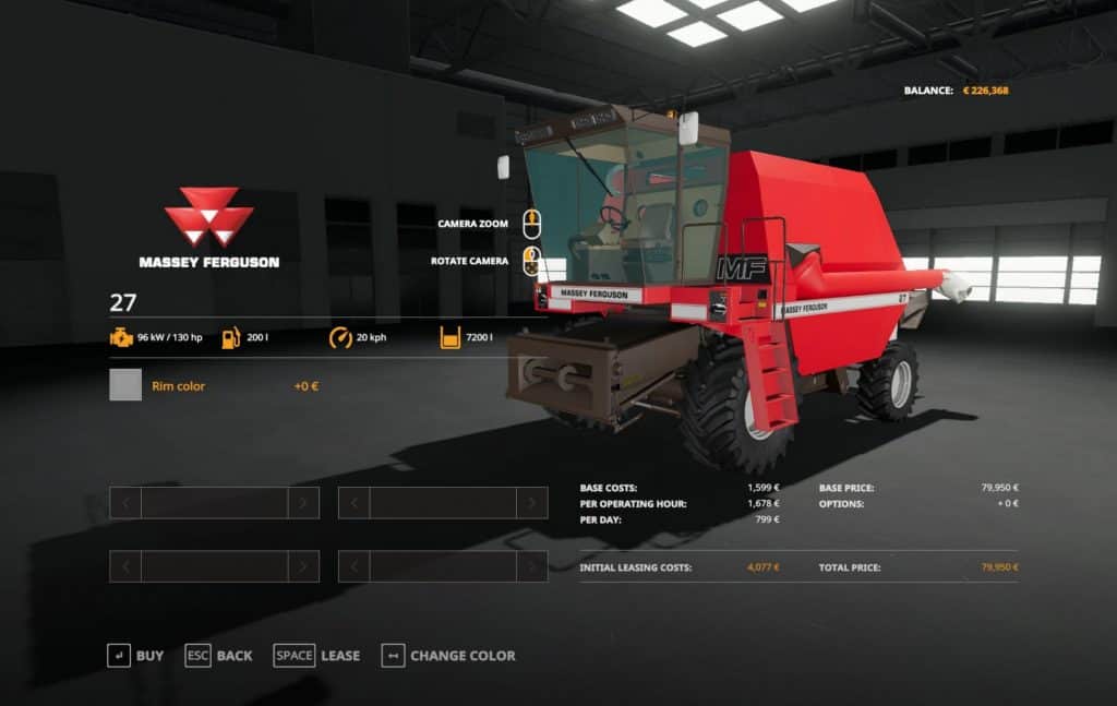 FS19 Massey Ferguson MF27 / Droningborg 7200 v1.0.0.0 - FS 19 Combines ...