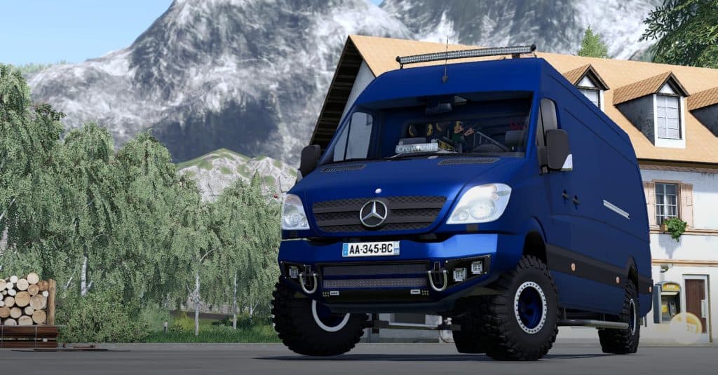 FS19 Mercedes Sprinter v1.0.0 (4) - Farming simulator 19 / 17 / 15 Mod
