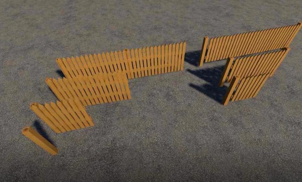 FS19 Fence Pack with bright wood v1.0.0 (1) - Farming simulator 19 / 17 ...