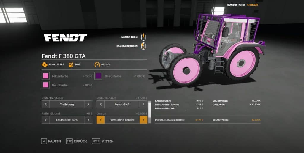 FS19 Fendt F 380 GTA v1.1 (3) - Farming simulator 19 / 17 / 15 Mod