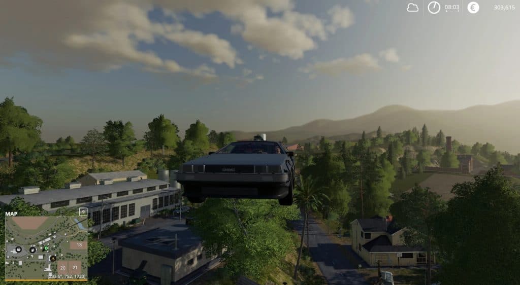 FS19 Delorean Time Machine v1.0.0 (4) - Farming simulator 19 / 17 / 15 Mod