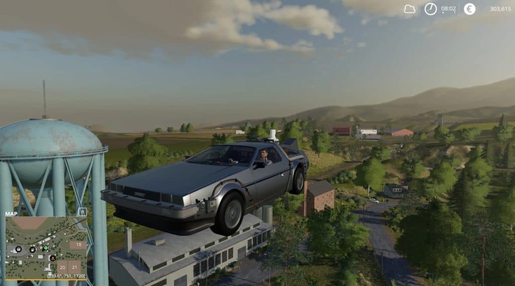 FS19 Delorean Time Machine v1.0.0 (5) - Farming simulator 19 / 17 / 15 Mod