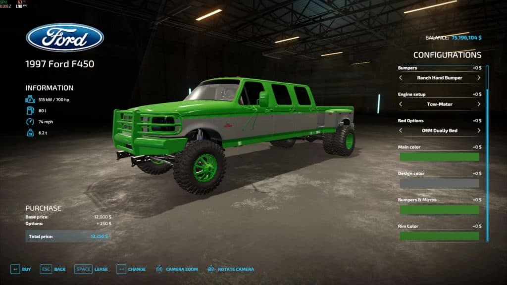 FS22 1997 Ford F450 XL Cab 6-door V1.0 - FS 22 Cars Mod Download